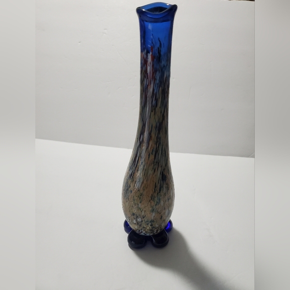 unbranded | Accents | Cobalt Blue With Infused Glass Tall Vase | Poshmark